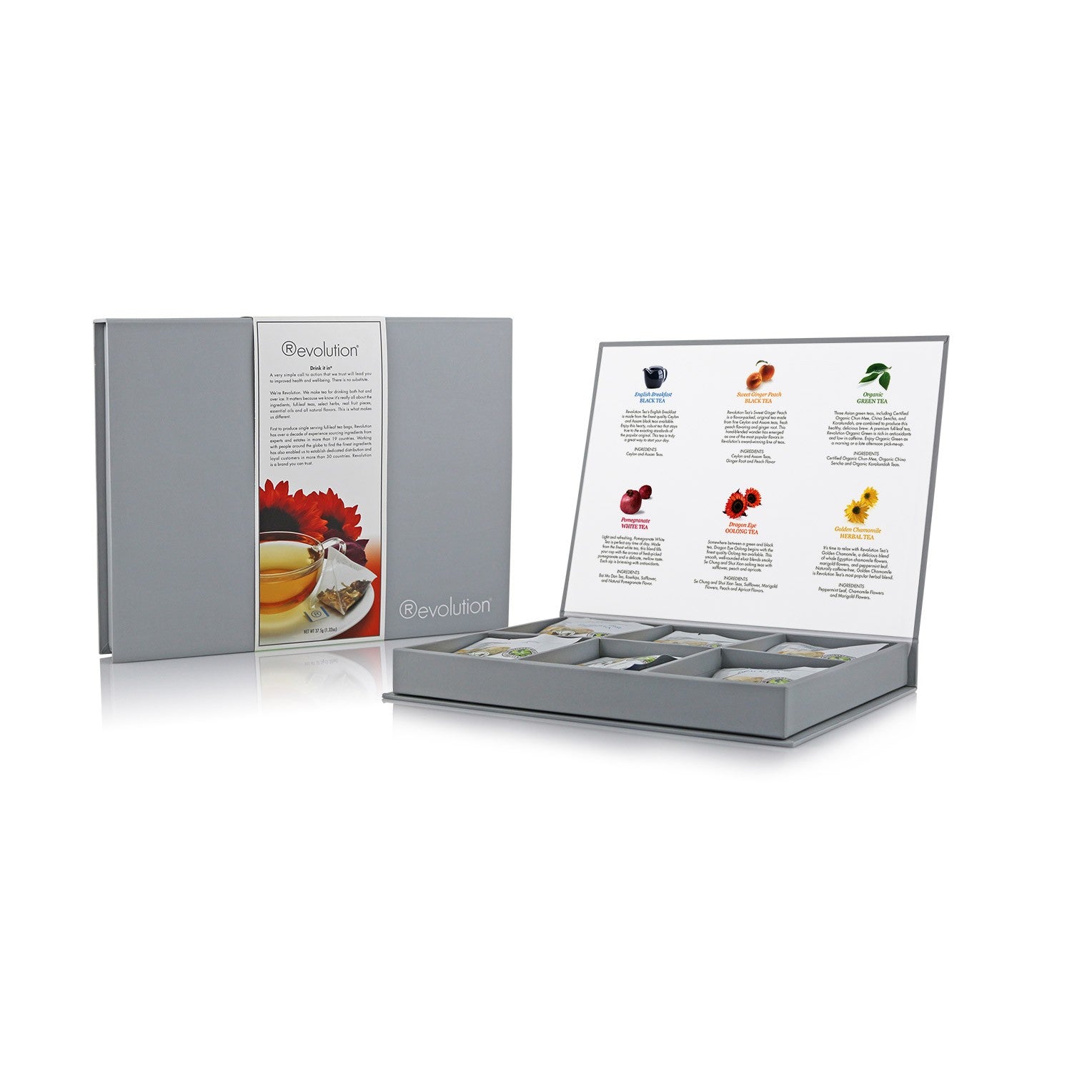 Revolution Tea Gift Box | 6 blends (18 Pyramid Tea Bags) – Revolution ...